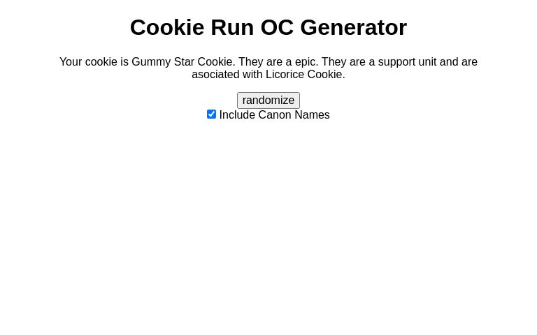 Cookie Run OC Generator