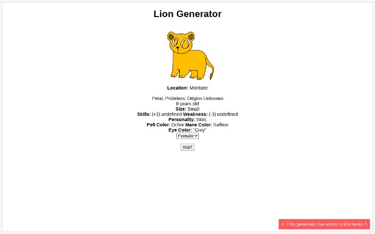 Lion Generator