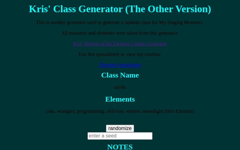 Kris' Class Generator (The Other Version)