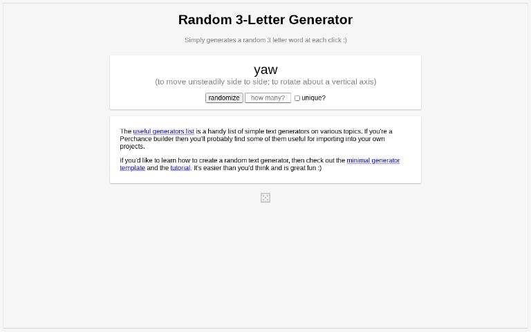 Random 3-Letter Generator