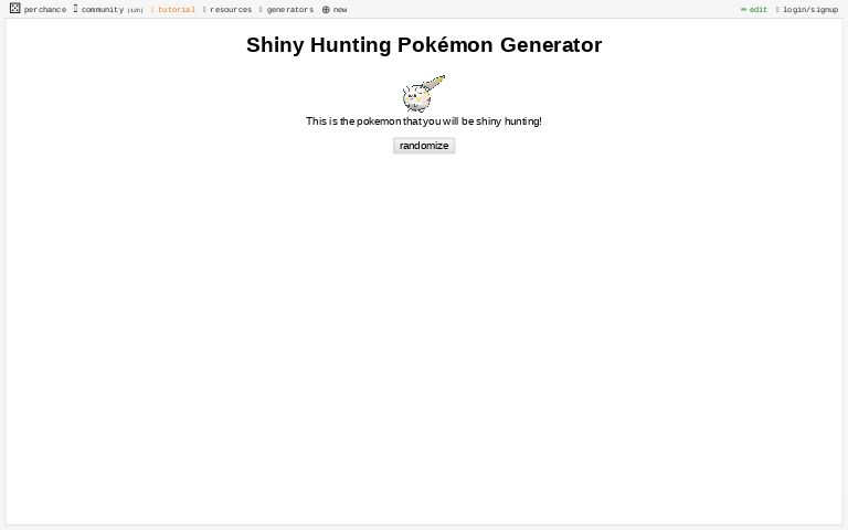 Shiny Hunting Pokémon Generator