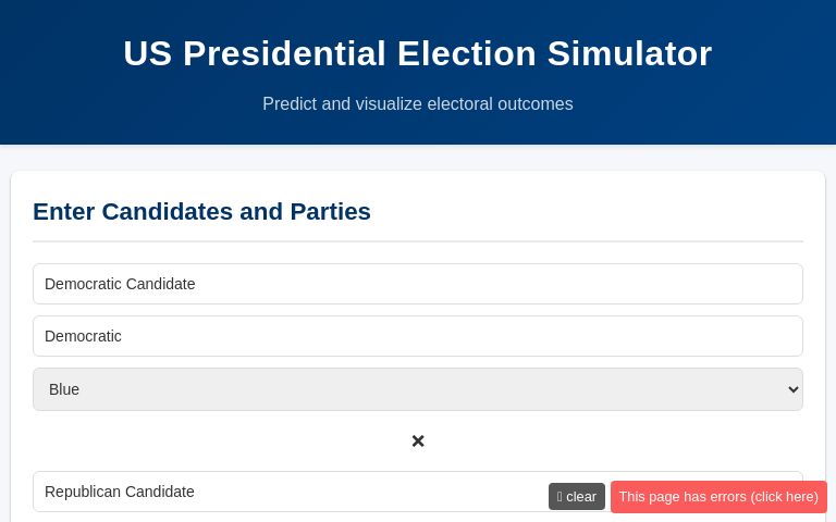 US Presidential Election Simulator ― Perchance Generator