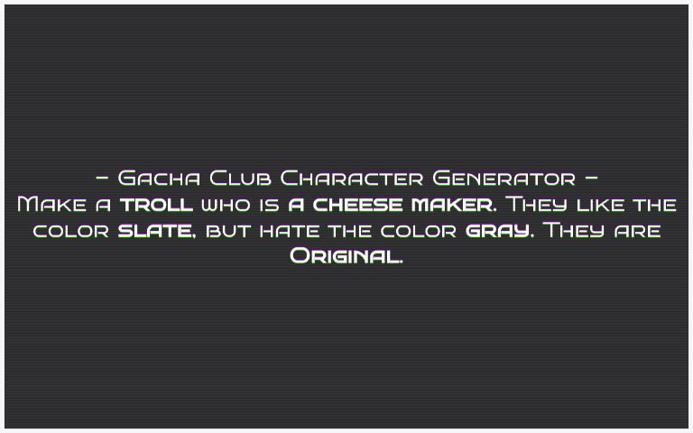 Gacha Club Character Generator