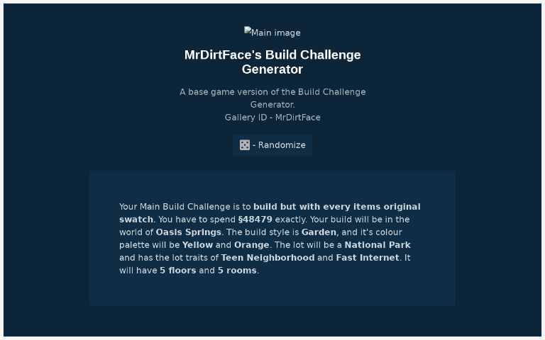 MrDirtFace's Build Challenge Generator