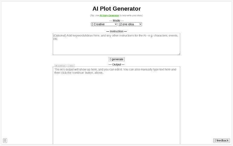 Plot Generator AI (free, no sign-up, unlimited)