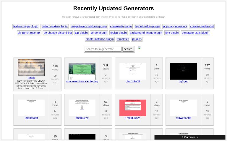 Recently Updated Generators