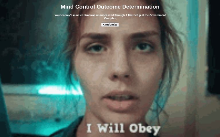 Mind Control Outcome Determination ― Perchance Generator