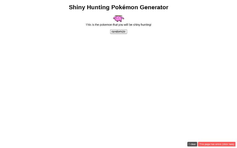 Shiny Hunting Pokémon Generator