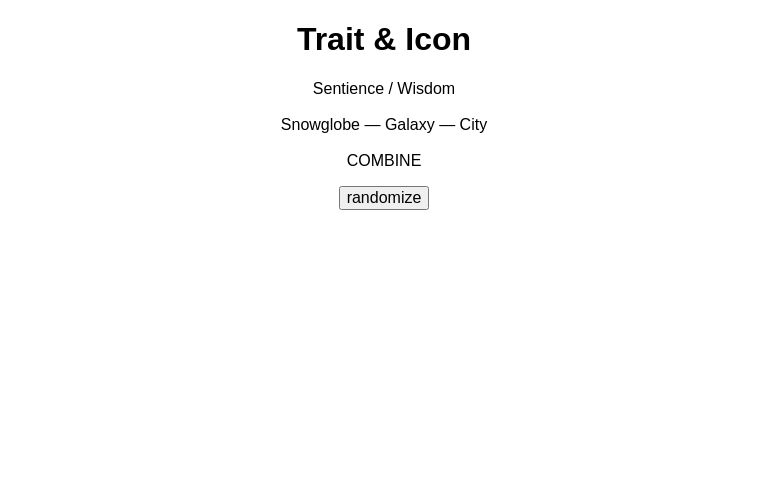 Trait & Icon ― Perchance Generator