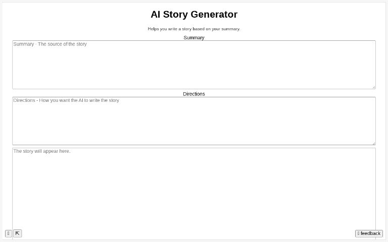 AI Story Generator (free, unlimited, no sign-up)