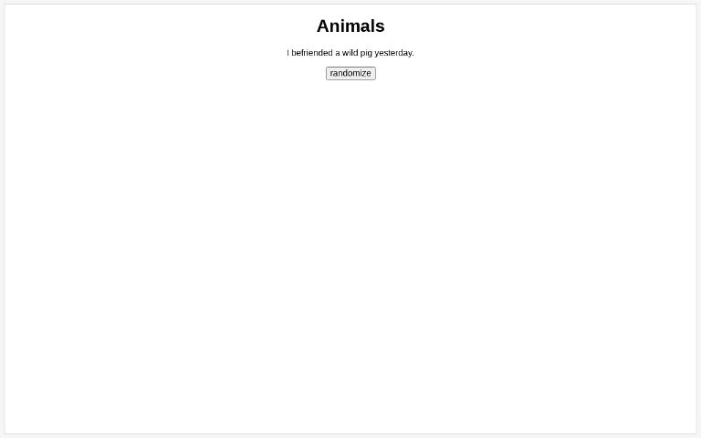 Animals ― Perchance Generator