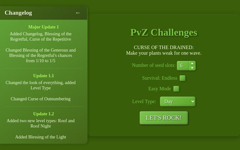 PvZ Challenges ― Perchance Generator