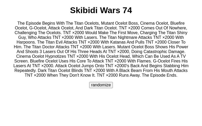 Skibidi Wars 58 ― Perchance Generator