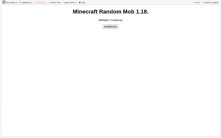 Minecraft Random Mob 1.18. ― Perchance Generator