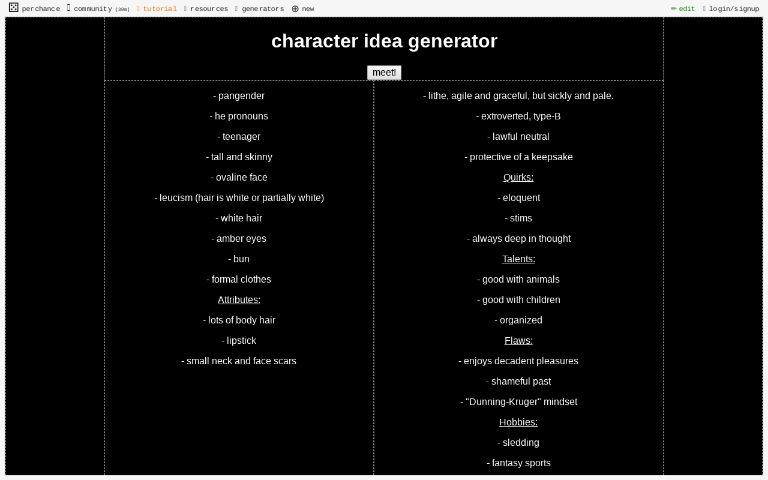 character idea generator