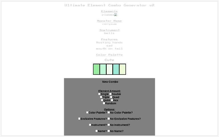 Element Combo Generator V2