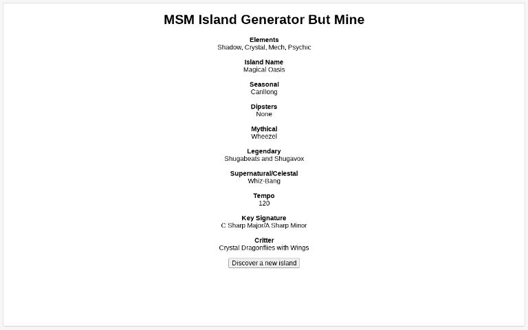 MSM Island Generator But Mine