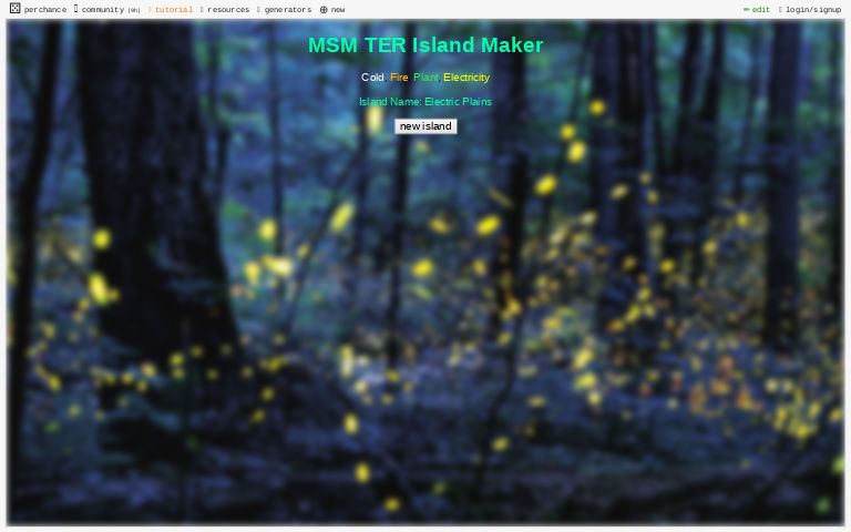 MSM TER Island Maker ― Perchance Generator