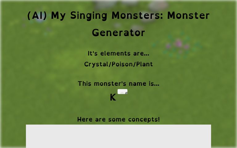 (AI) My Singing Monsters: Monster Generator