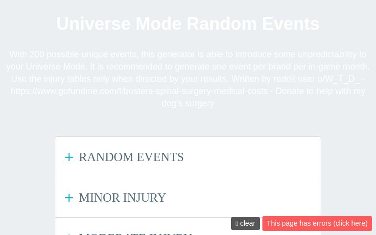 Universe Mode Random Events ― Perchance Generator