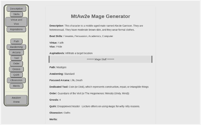MtAw2e Mage Generator