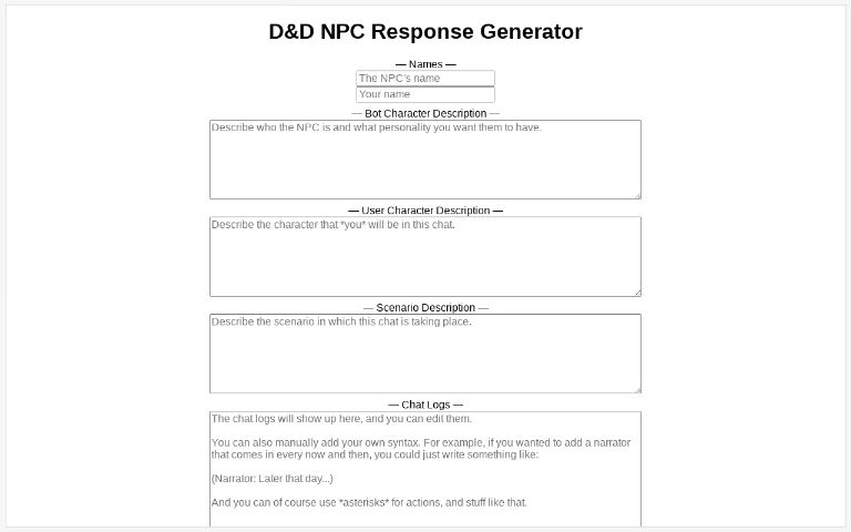 D&D NPC Response Generator