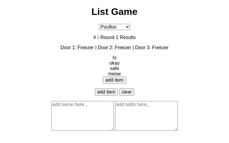 List Game ― Perchance Generator