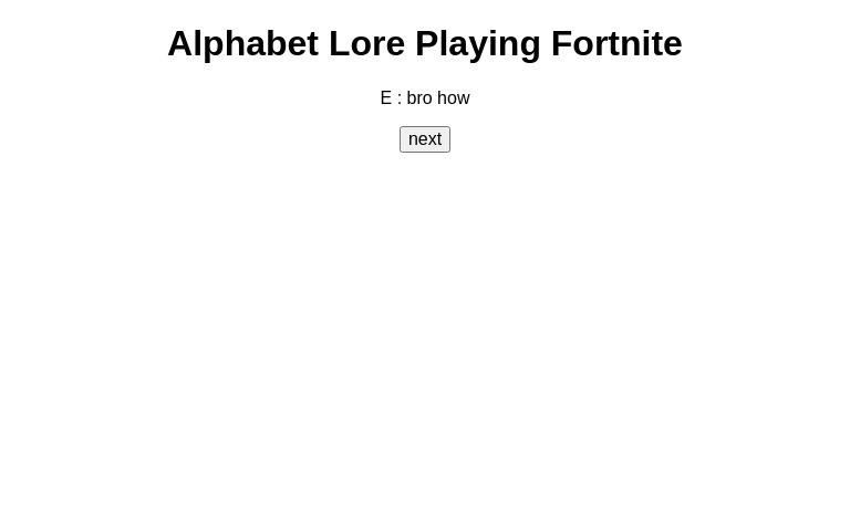 Alphabet Lore Playing Fortnite ― Perchance Generator