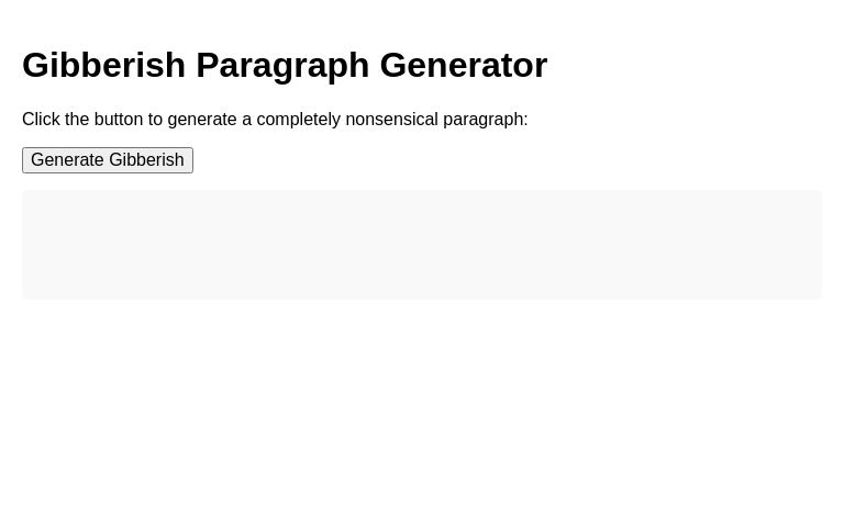 Gibberish Paragraph Generator