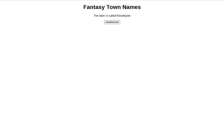 Fantasy Town Names ― Perchance Generator
