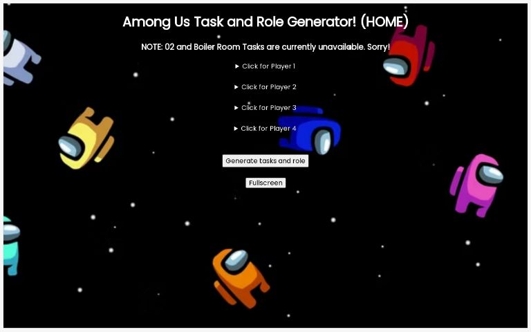 Among Us Task and Role Generator! (HOME)