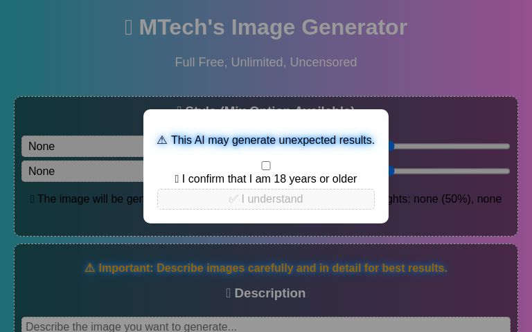 🎨 MTech's Image Generator
