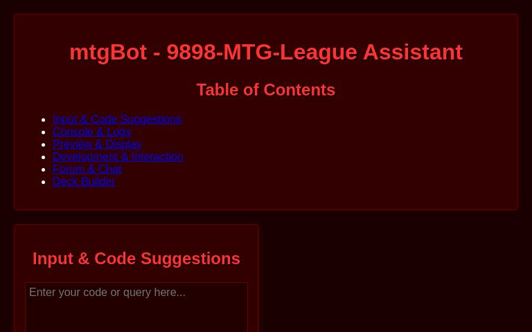 mtgBot - 9898-MTG-League Assistant ― Perchance Generator