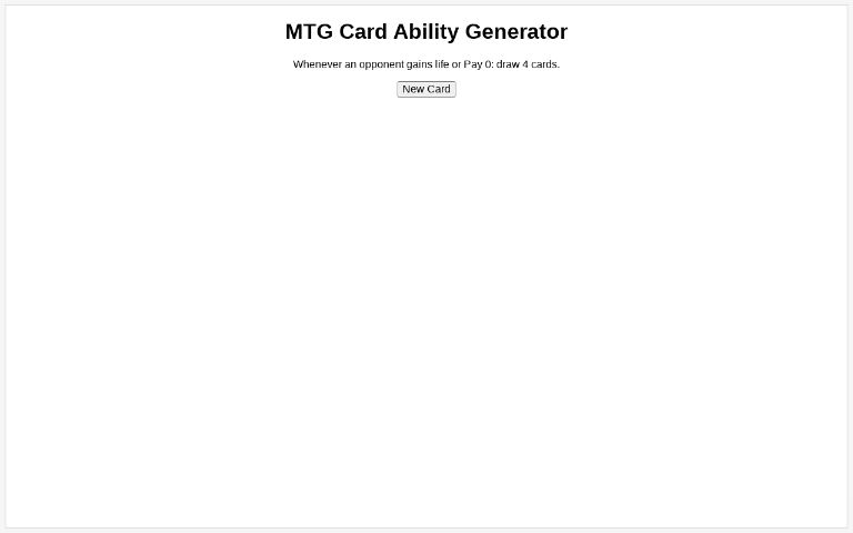 MTG Card Ability Generator