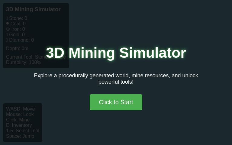 3D Mining Simulator ― Perchance Generator
