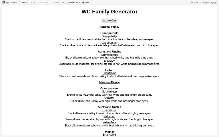 WC Family Generator
