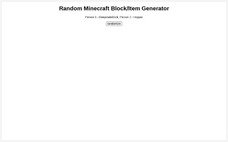 Random Minecraft Block/Item Generator
