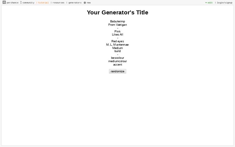 Minimal ― Perchance Generator