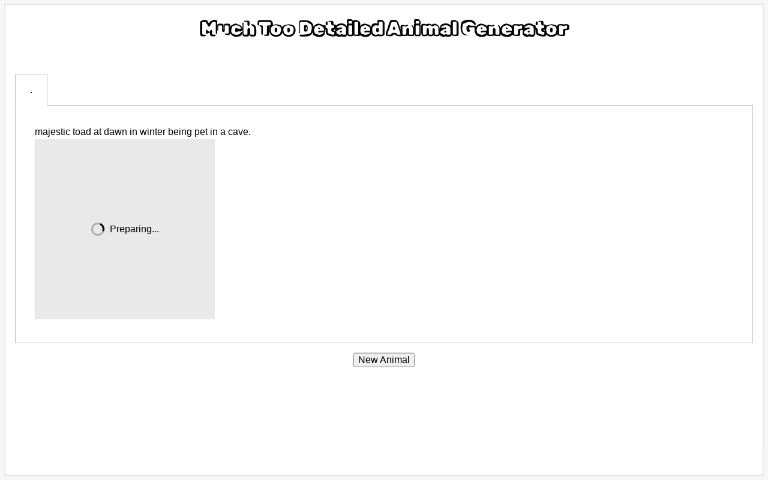 Much Too Detailed Animal Generator