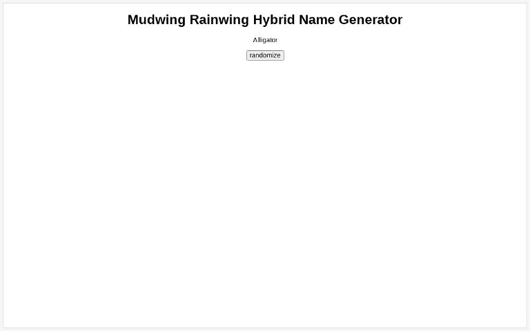 Mudwing Rainwing Hybrid Name Generator