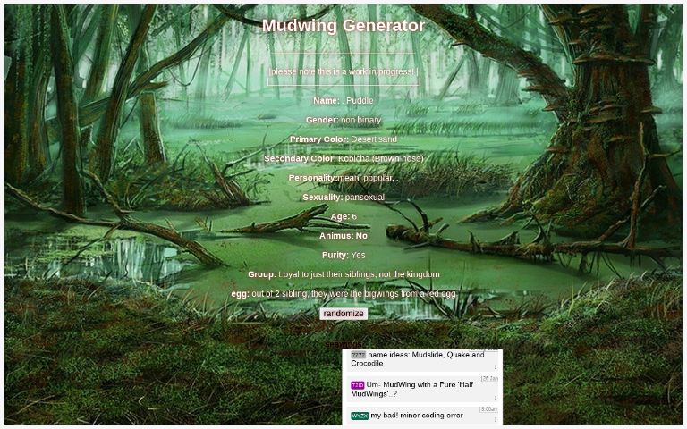 Mudwing Generator
