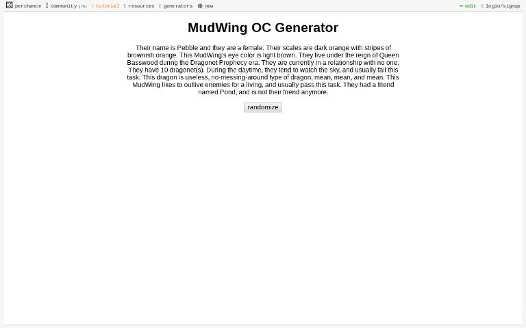MudWing OC Generator