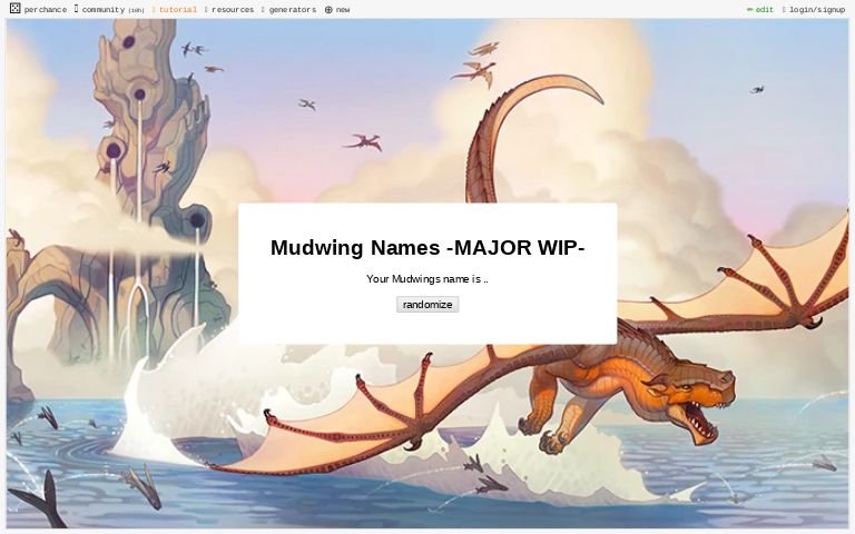 Mudwing Names -MAJOR WIP- ― Perchance Generator