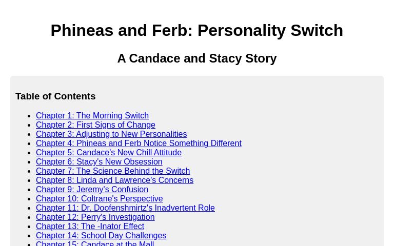 Phineas and Ferb: Personality Switch ― Perchance Generator