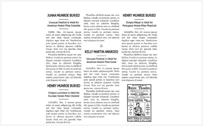 Newspaper Multi-Column Template ― Perchance Generator