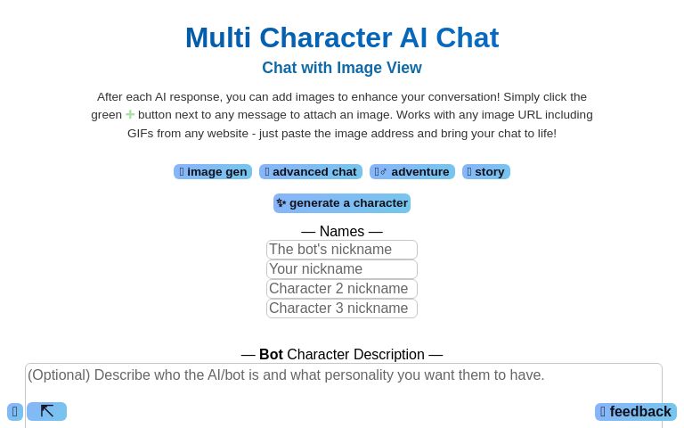 Multi Character AI Chat (online, free, no sign-up, unlimited)