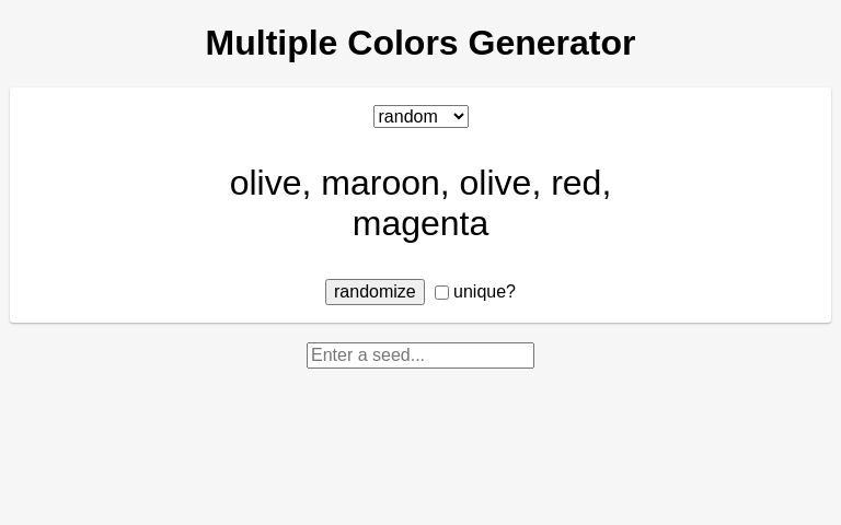Multiple Colors Generator