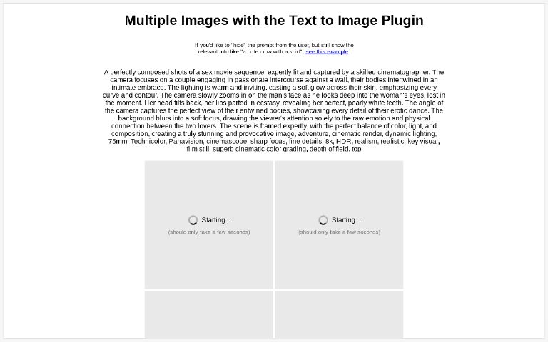 Multiple Images with the Text to Image Plugin