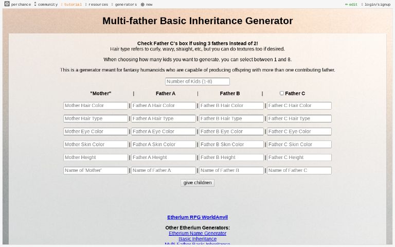 Multi-father Basic Inheritance Generator