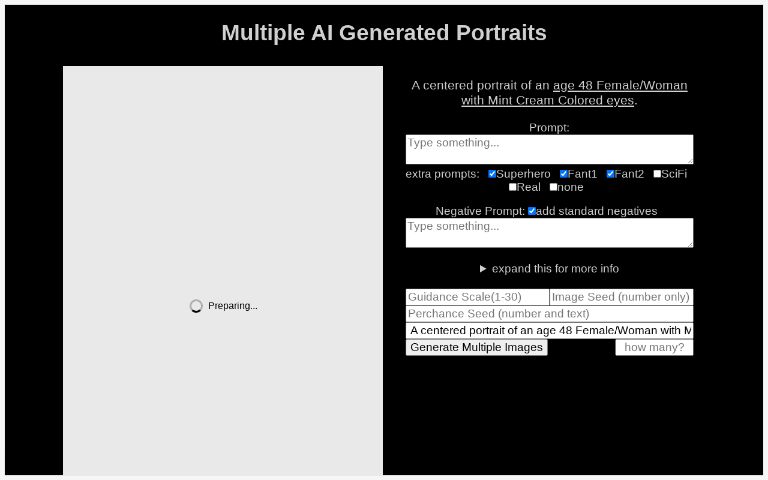 Multiple AI Generated Portraits